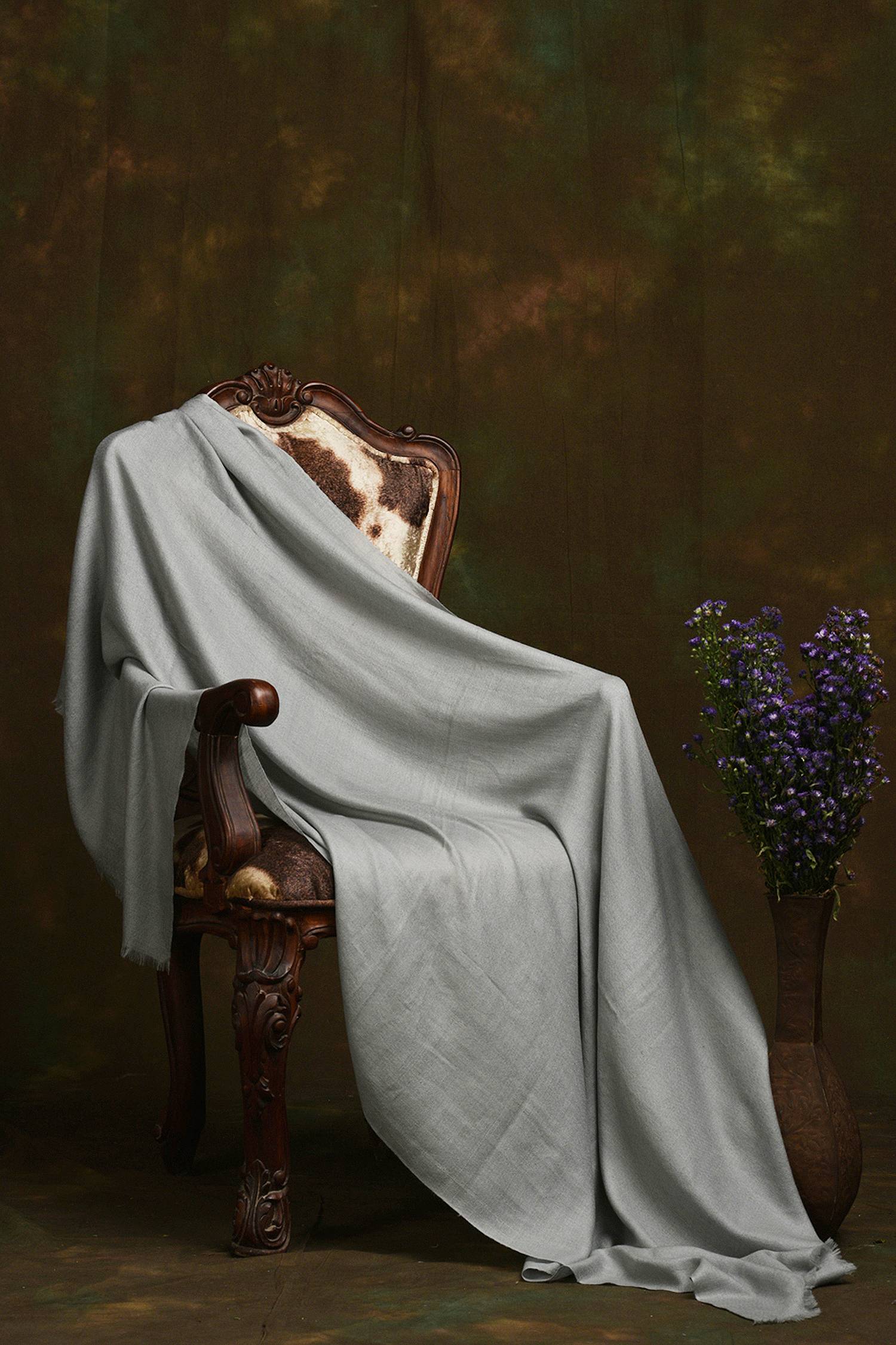 Silver Grey Pashmina Shawl Men s Cashmere