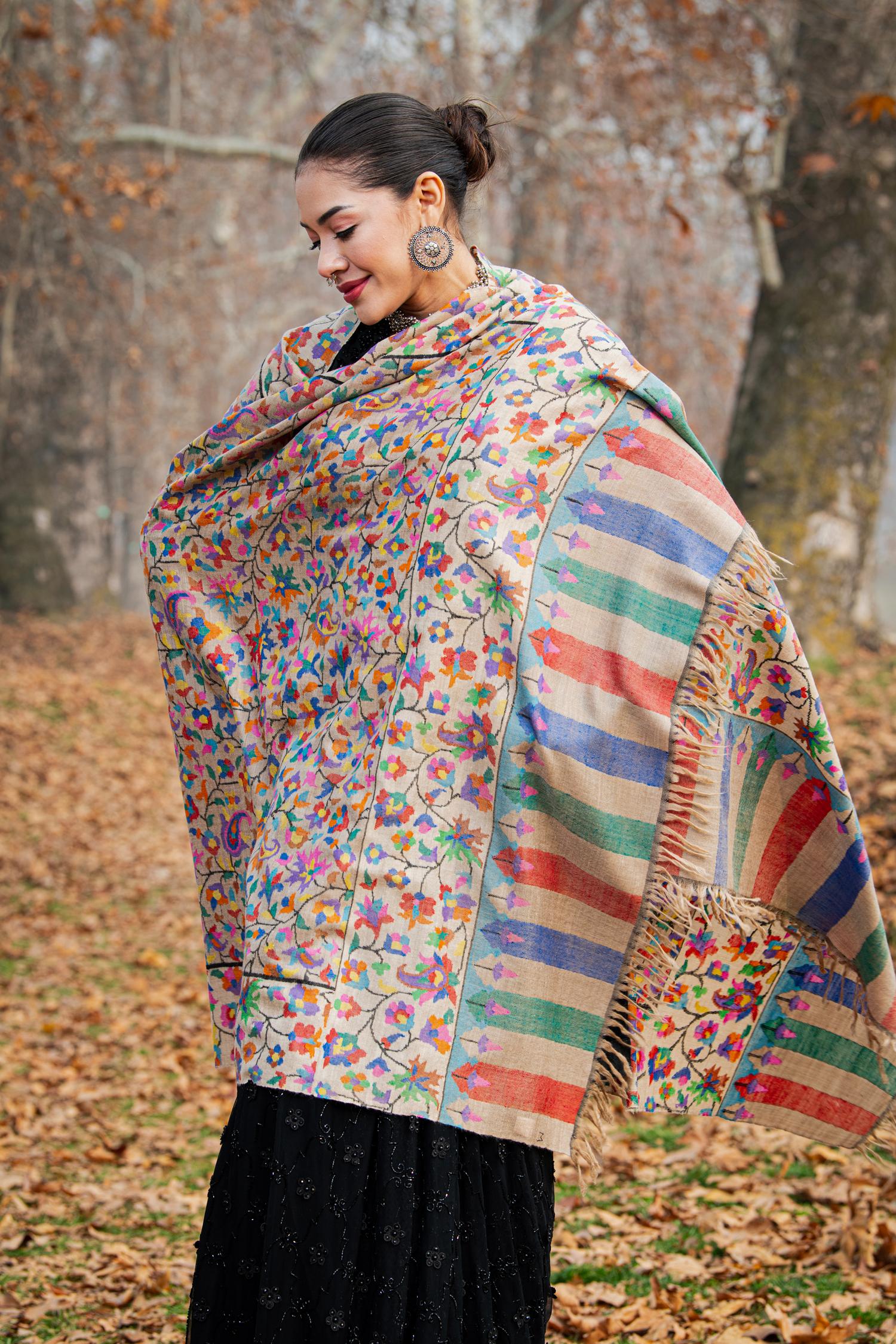 Classic Bridal Shawls Kashmir | Timeless Kani Design