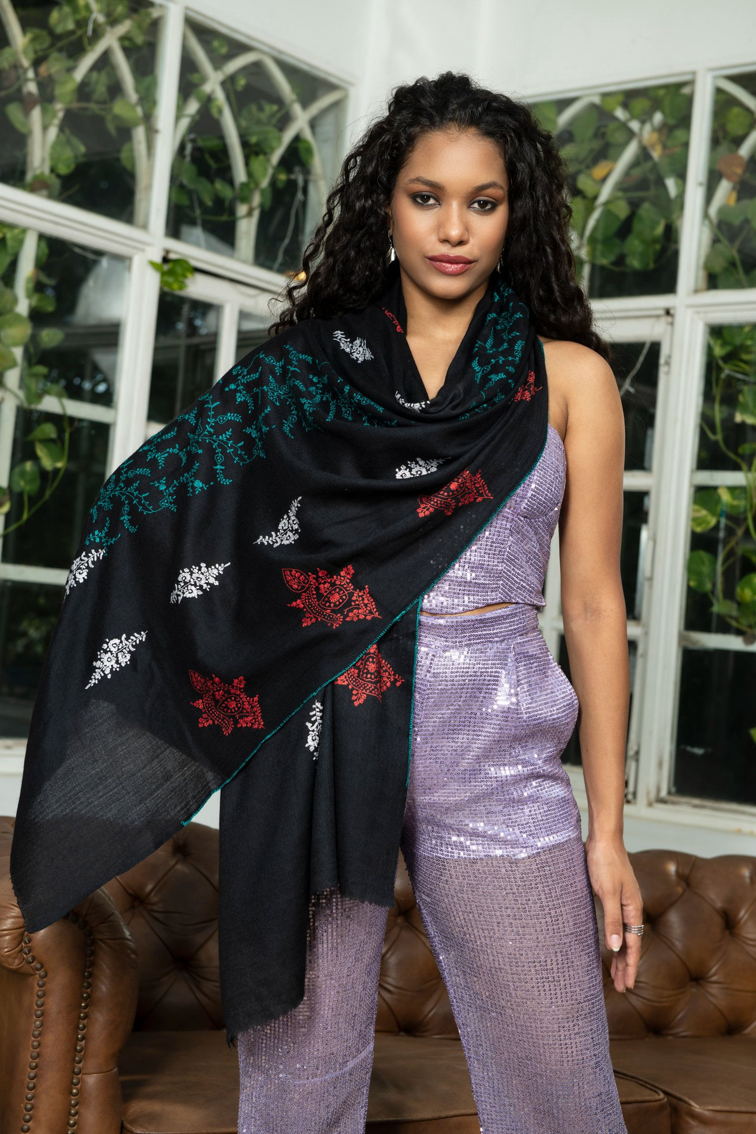 Black cashmere wrap shawl store