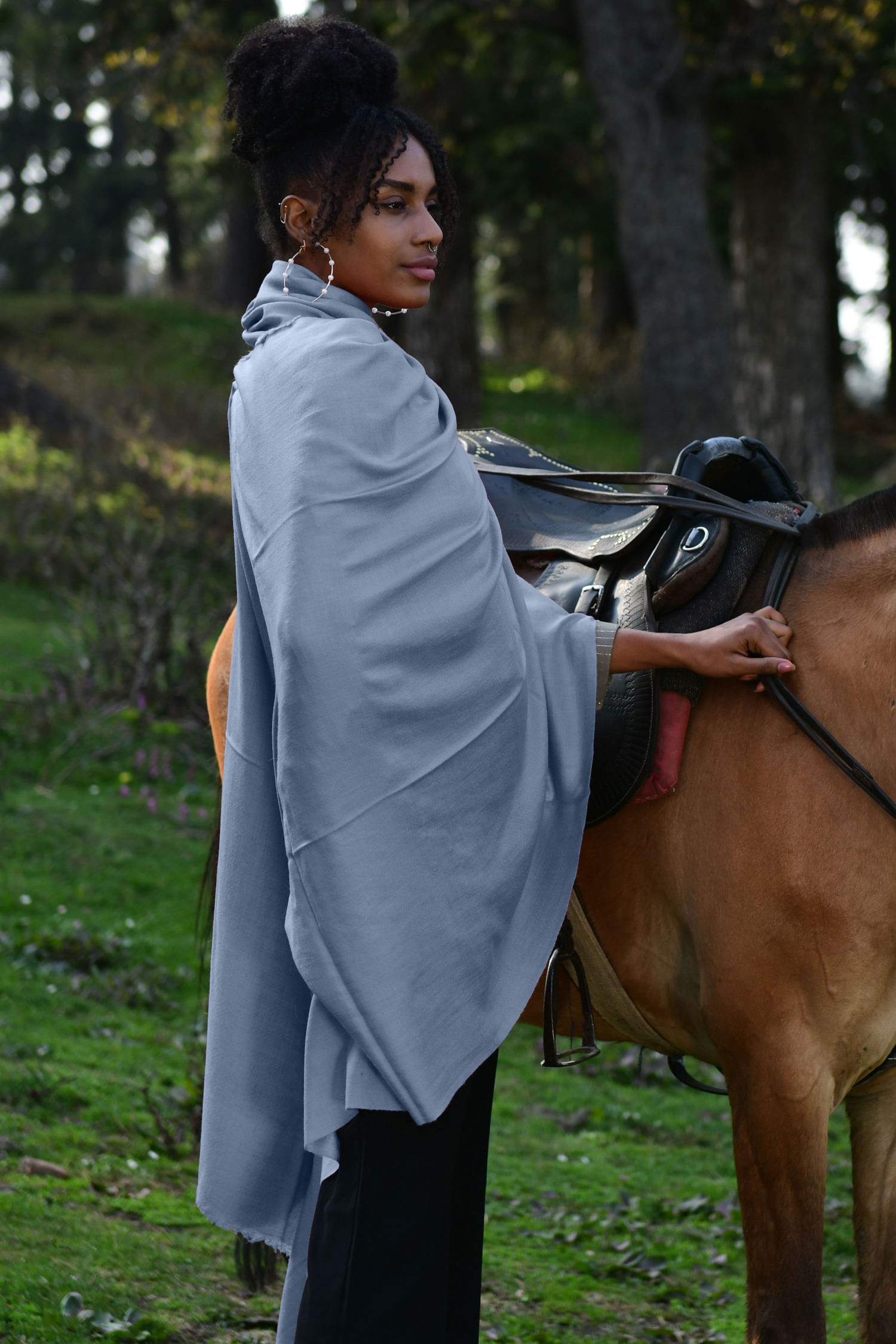 Powder Blue Pashmina Shawl | Original Pashmina Shawls