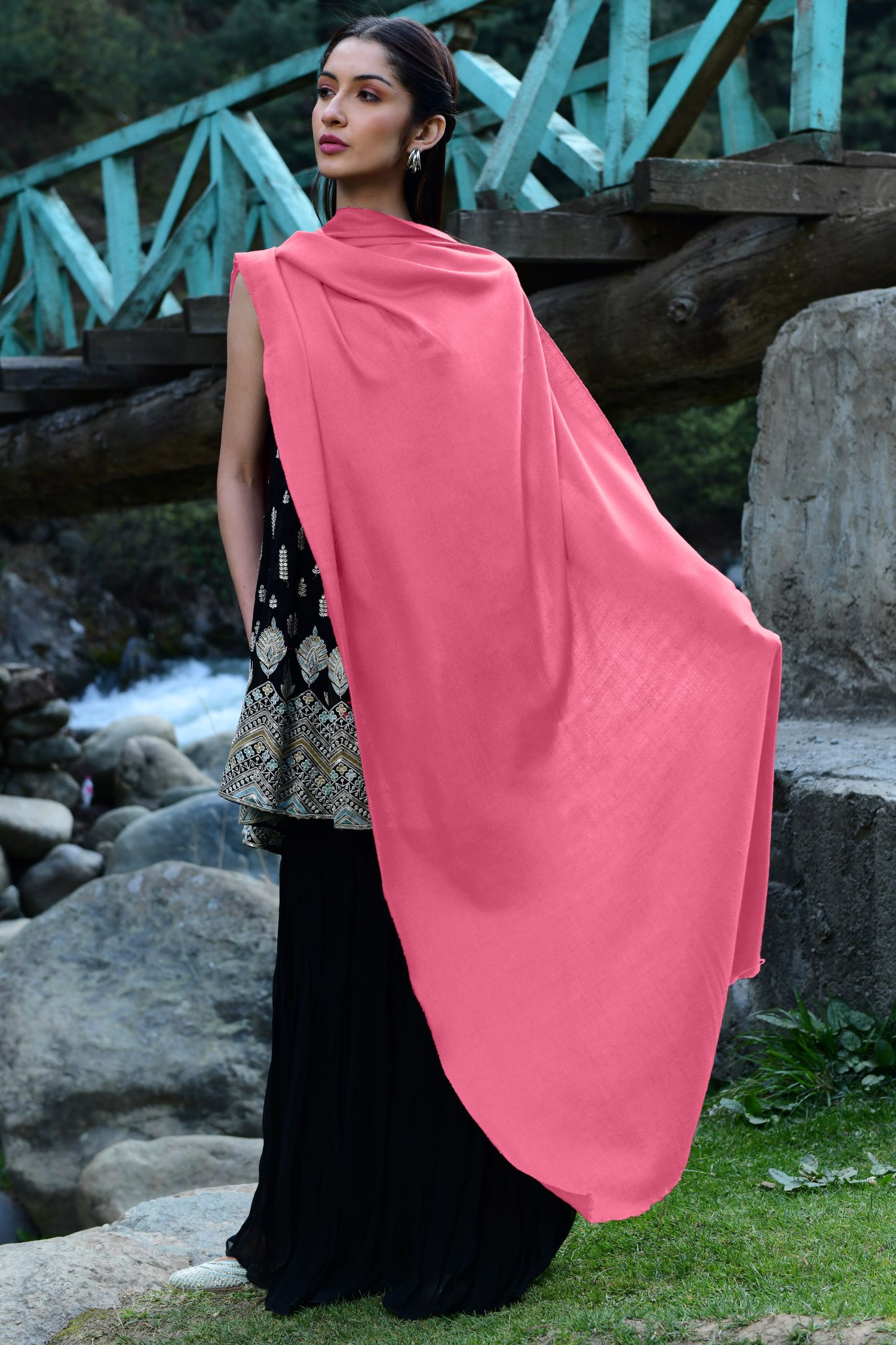 Candy Pink Cashmere Wrap | Pure Cashmere for Women