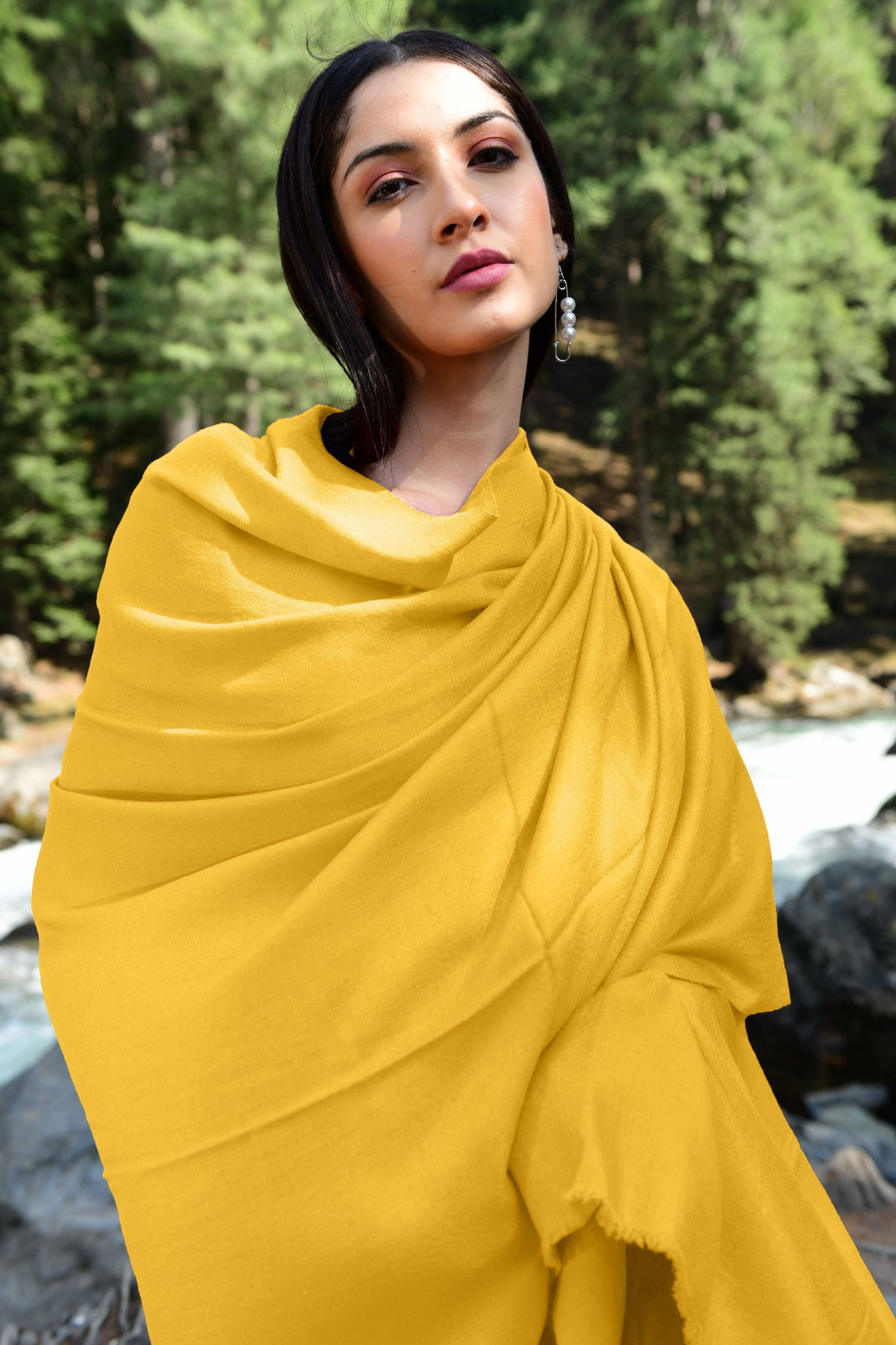 Lemon Yellow Pashmina Shawl | Evening Shawls and Wraps