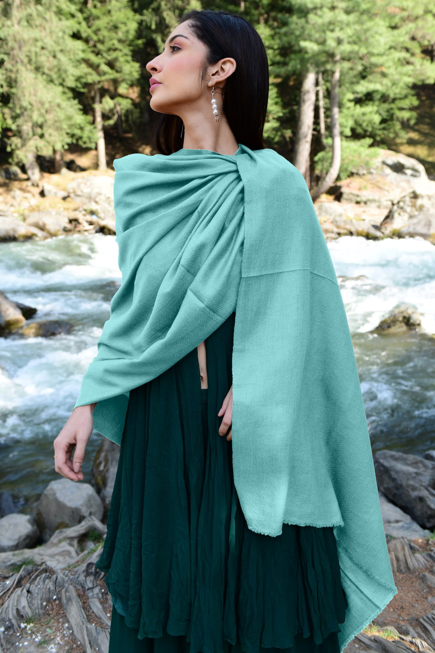 Turquoise Cashmere Wrap | Evening Wraps