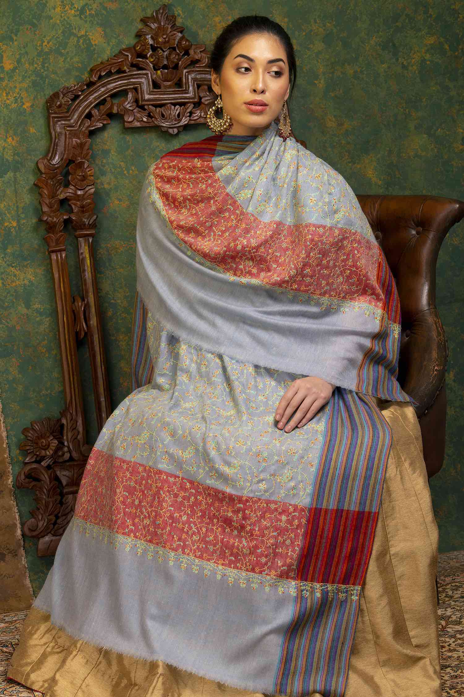 Modern Classic Hand made Pashmina Shawl