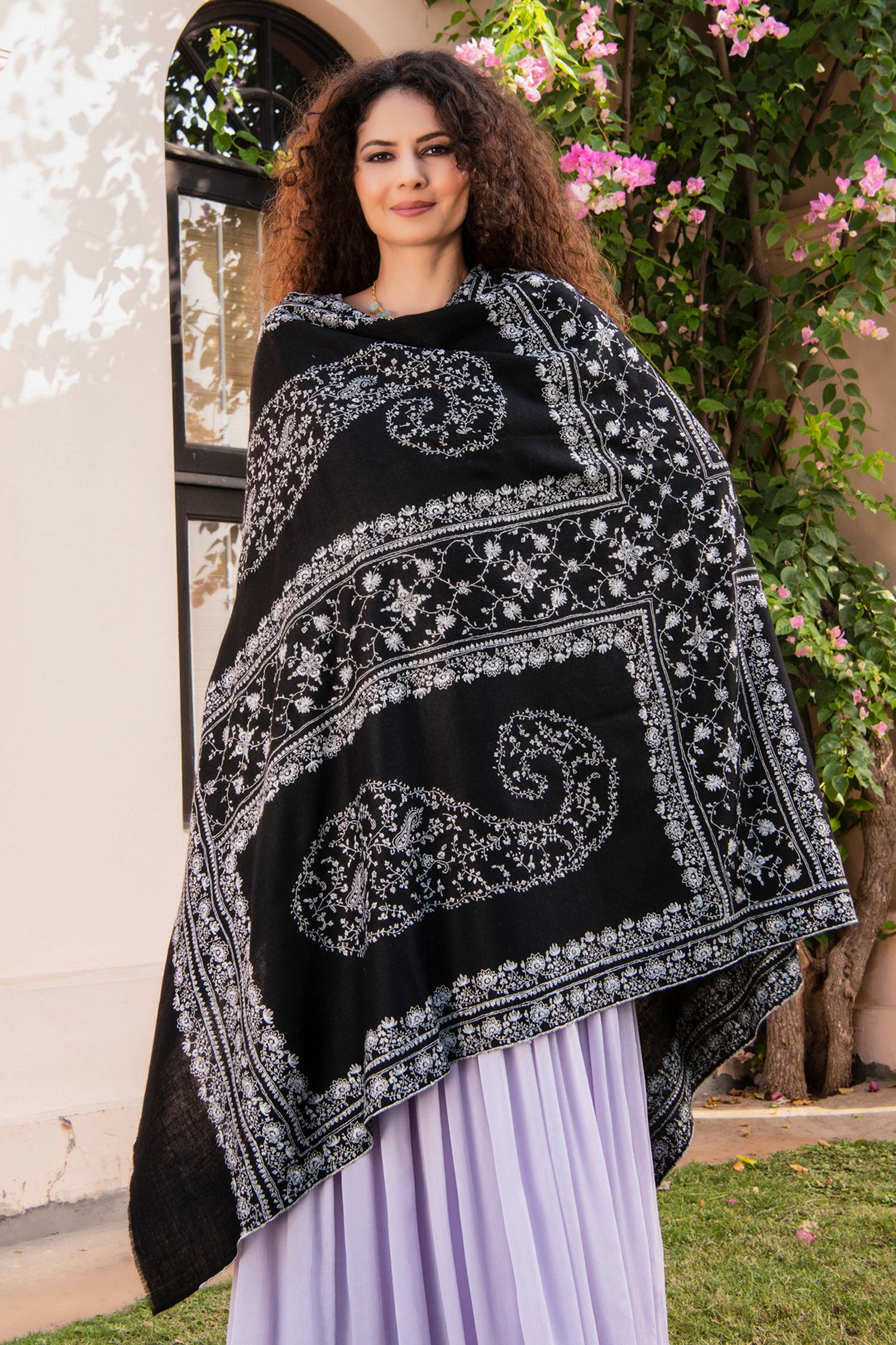 Black Cashmere Wrap | Handcrafted Winter Wraps