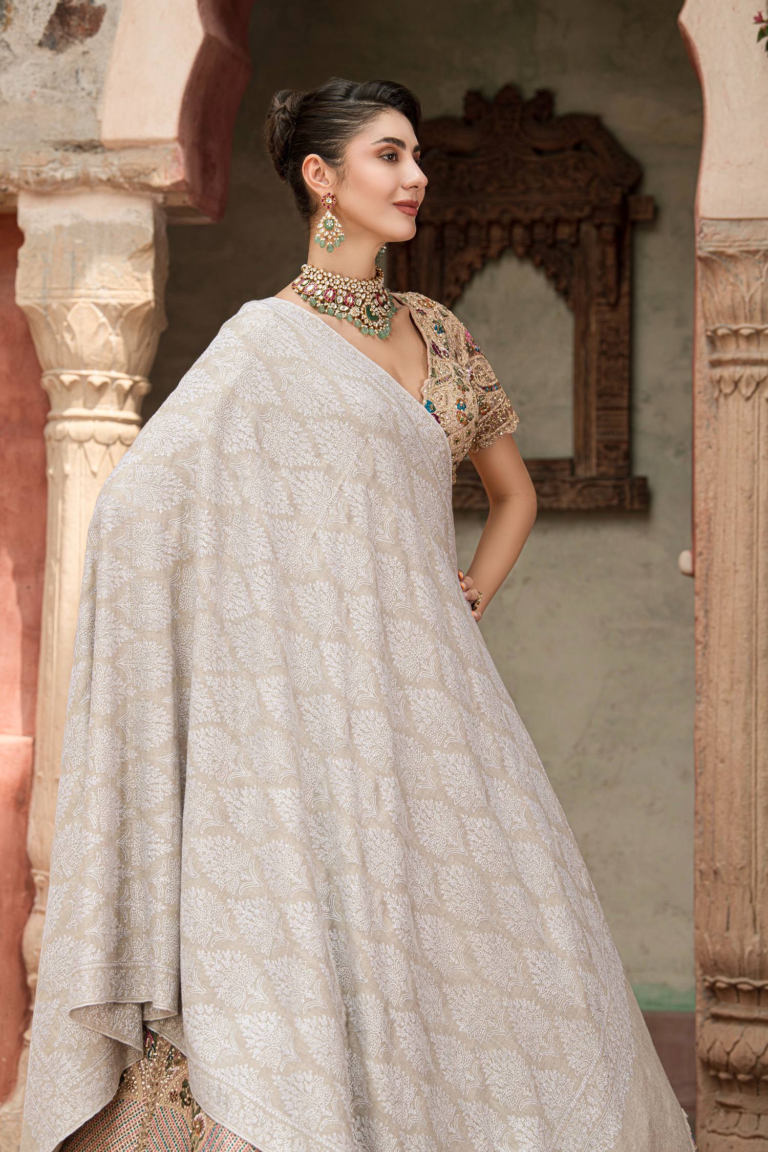 Beige Pashmina Shawl | Luxury Minimal Pashmina for Women